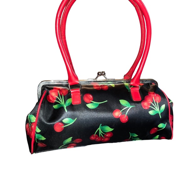 Rockabilly | Bags | Rockabilly Cherry Kisslock Purse Handbag Pin Up ...